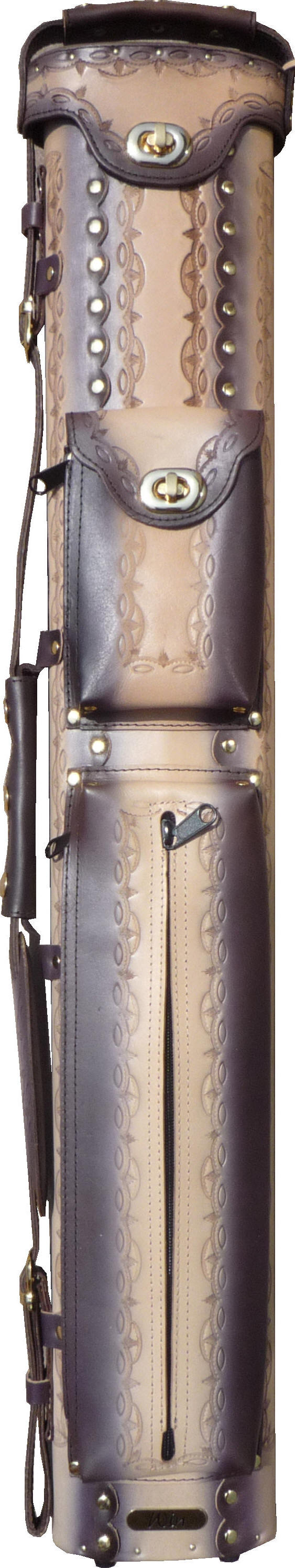 Win Leather Hand Tooled Pool Cue Cases - LC24ENB-9 Cue Case