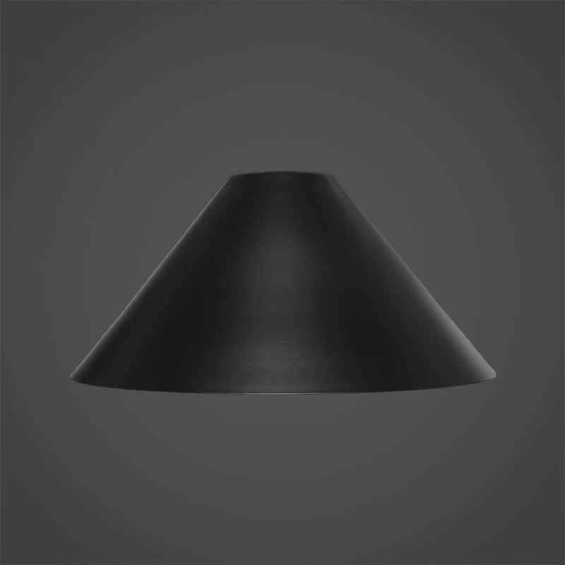 Toltec-420-MB Shade - 14" Matte Black Cone Metal Shade By Toltec ...